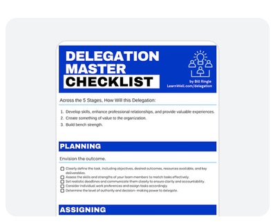 Delegation Checklist | LearnWell